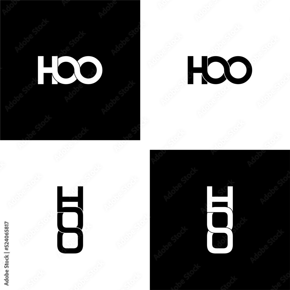 hoo letter original monogram logo design set Stock Vector | Adobe Stock
