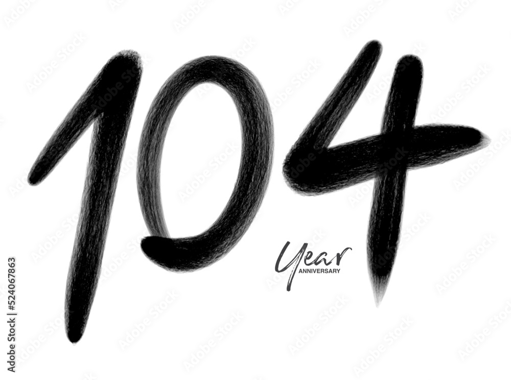 104 Years Anniversary Celebration Vector Template, 104 number logo ...