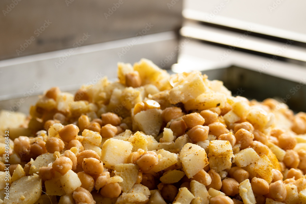 Fine Cut Peeled Boiled Baby Potato Also Called Alu Chola or Aloo With ...