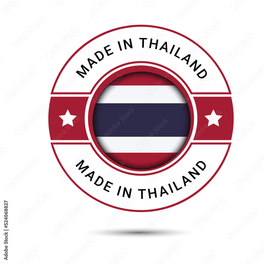 Made in Thailand round label, Modern made in Thailand logo Stock Vector ...