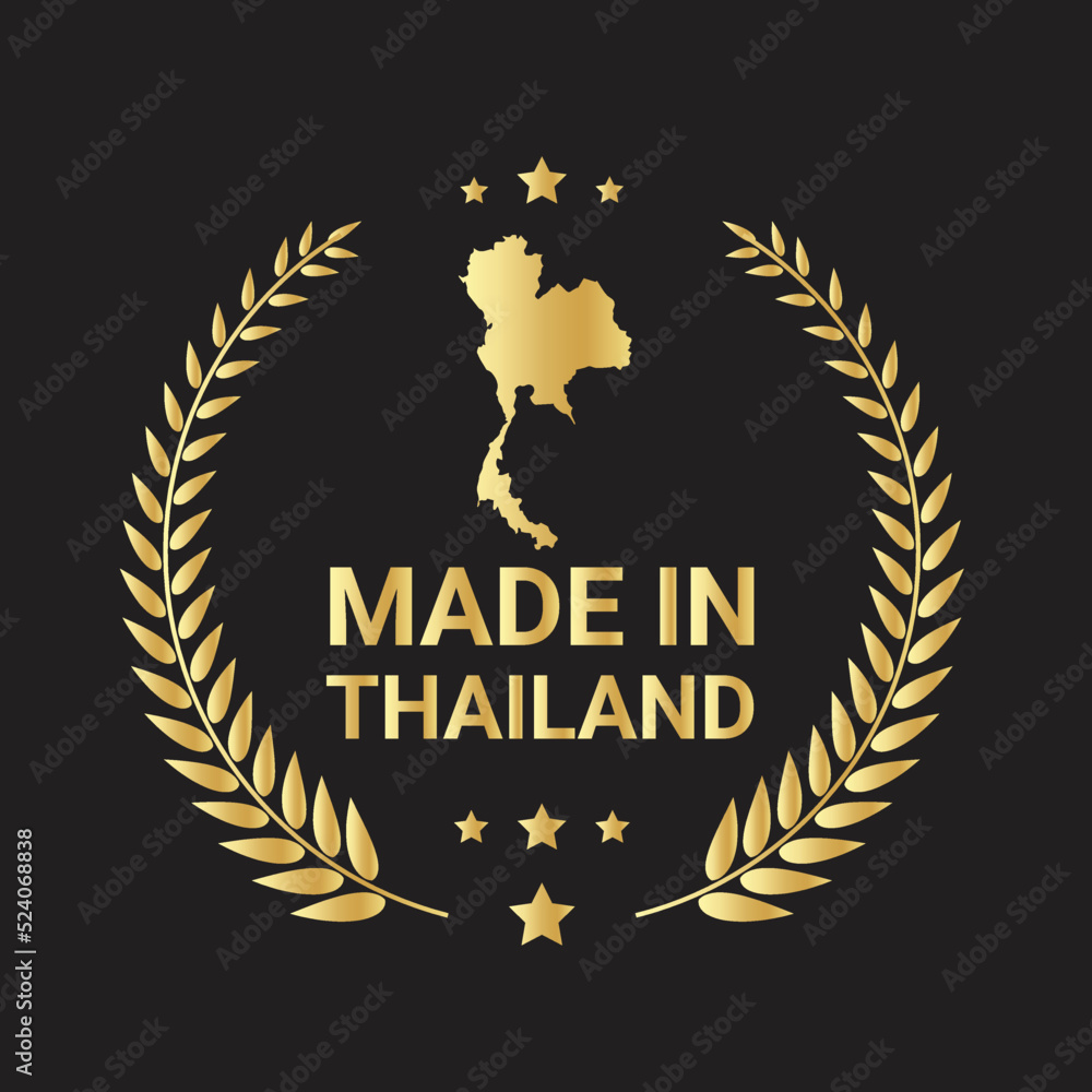 Made in Thailand round label, Modern made in Thailand logo Stock Vector ...