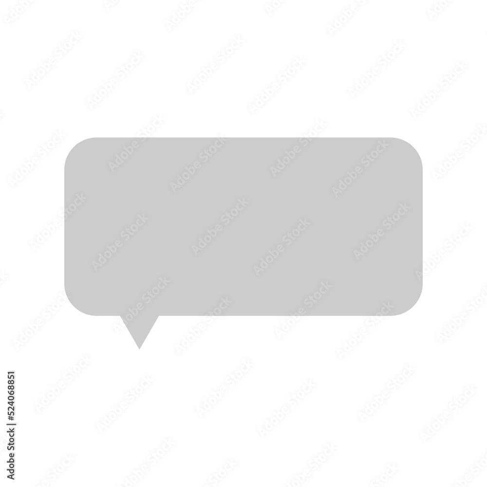 Grey speech bubble vector icon in line. Chat message isolated outline. Bubble speak icon linear ...
