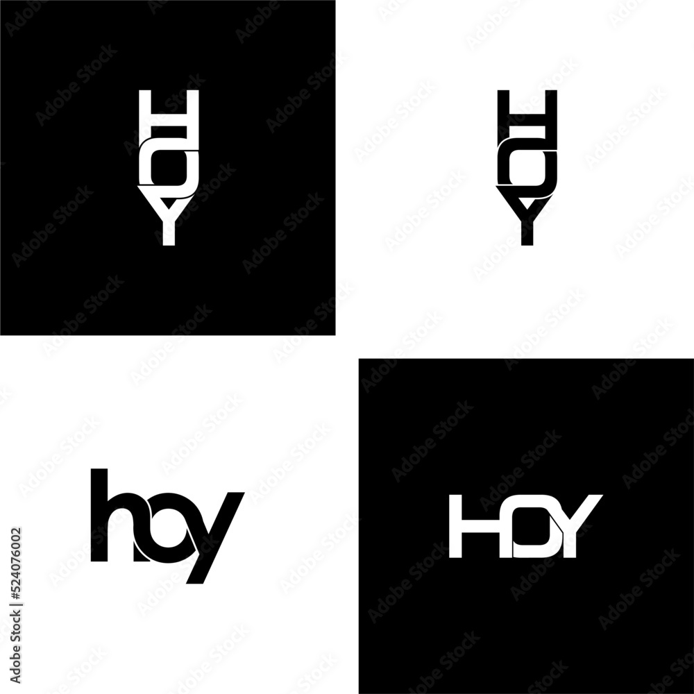 hoy letter original monogram logo design set Stock Vector | Adobe Stock