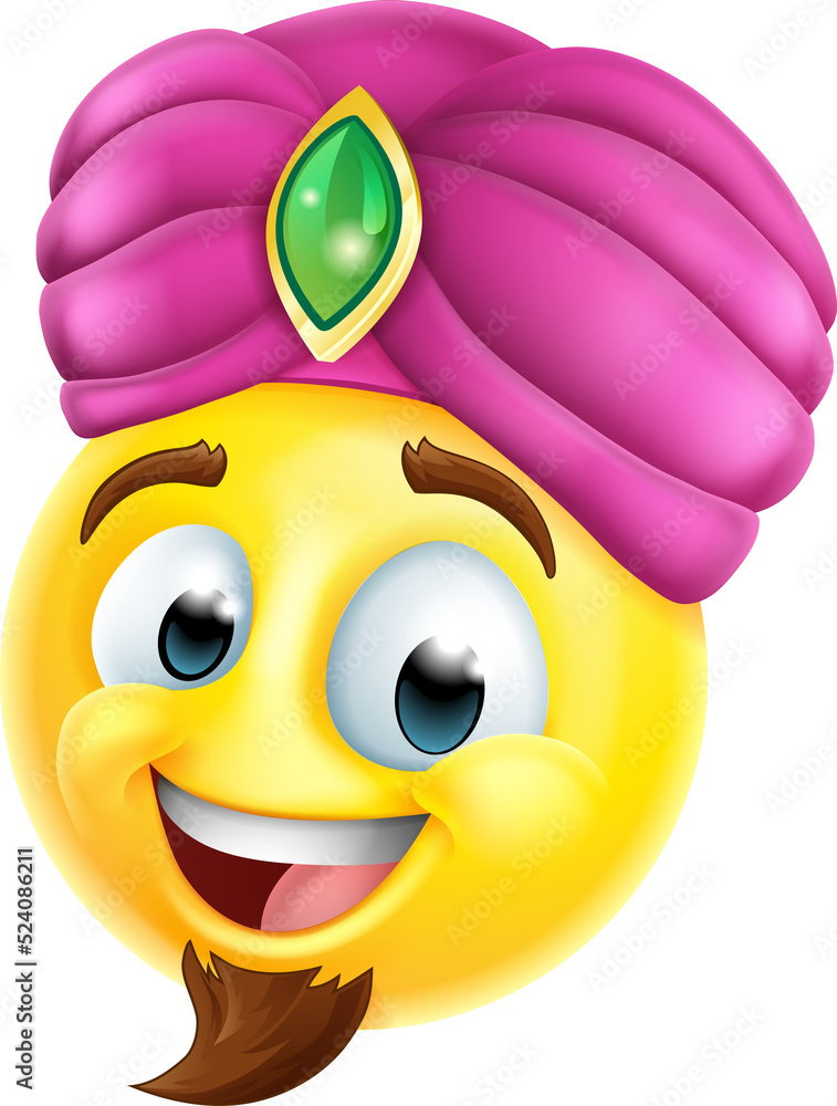 Genie Emoticon Cartoon Face Stock Illustration | Adobe Stock