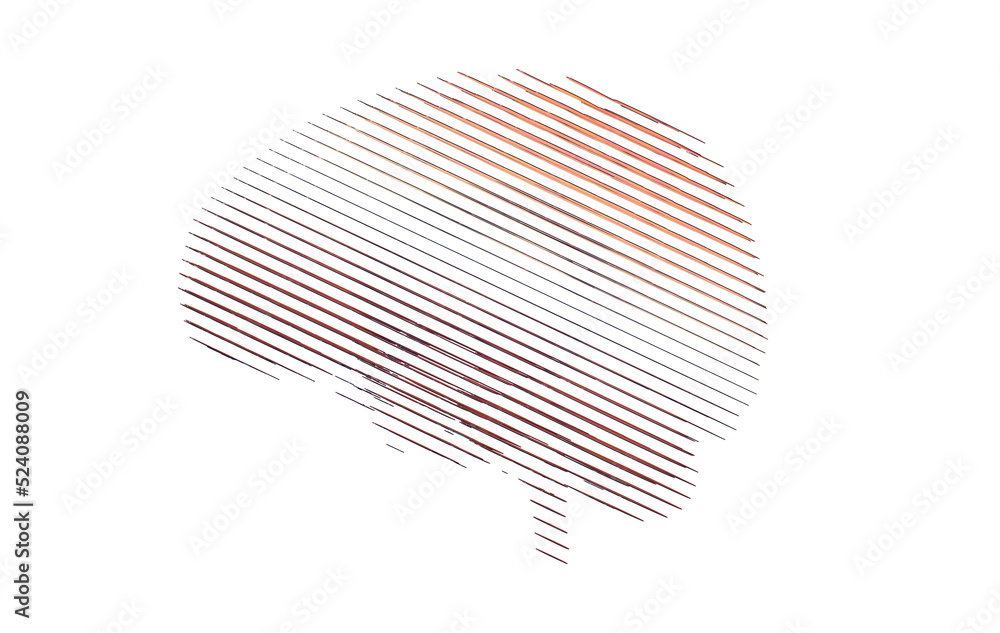 Human brain activity with plexus lines.. External cerebral connections ...