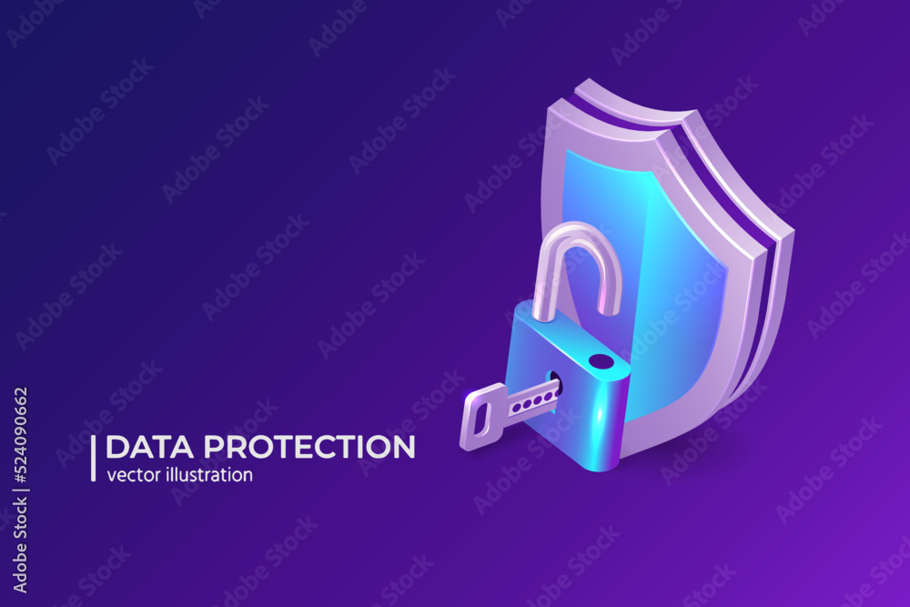 Data protection, safety, encryption, protection, privacy concept ...