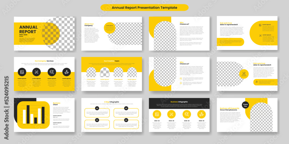 Annual report presentation slides template or corporate business ...