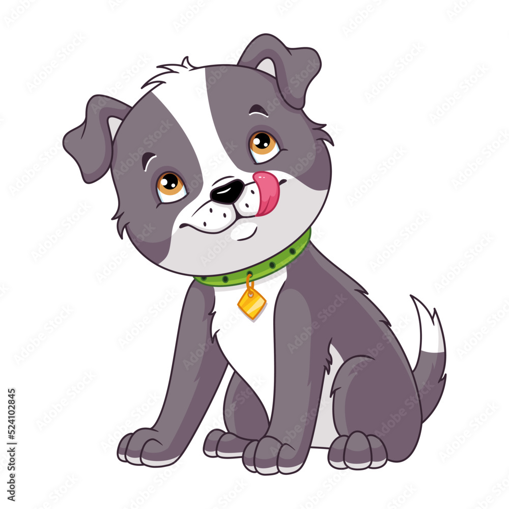 Dog looking up cartoon vector illustration Stock Vector | Adobe Stock