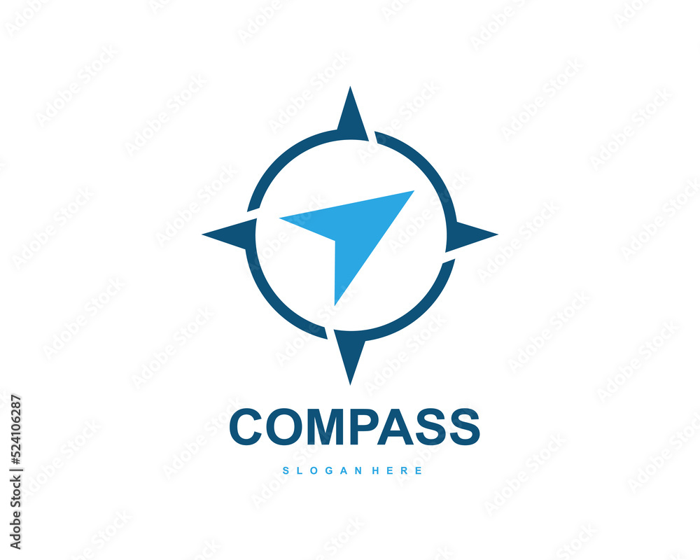 Compass logo design is a circle shape in the middle of an arrow ...