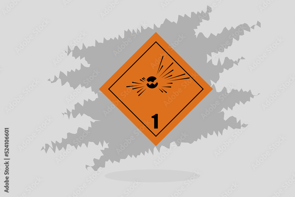 orange sign 1 hazard class explosive materials Stock Vector | Adobe Stock