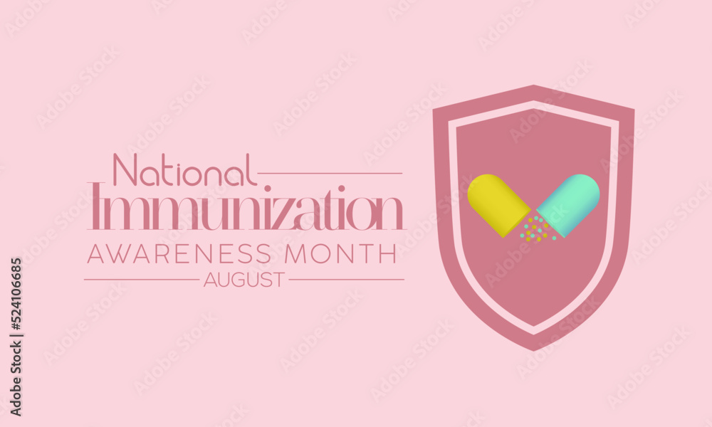 National Immunization Awareness Month calligraphic banner design on ...