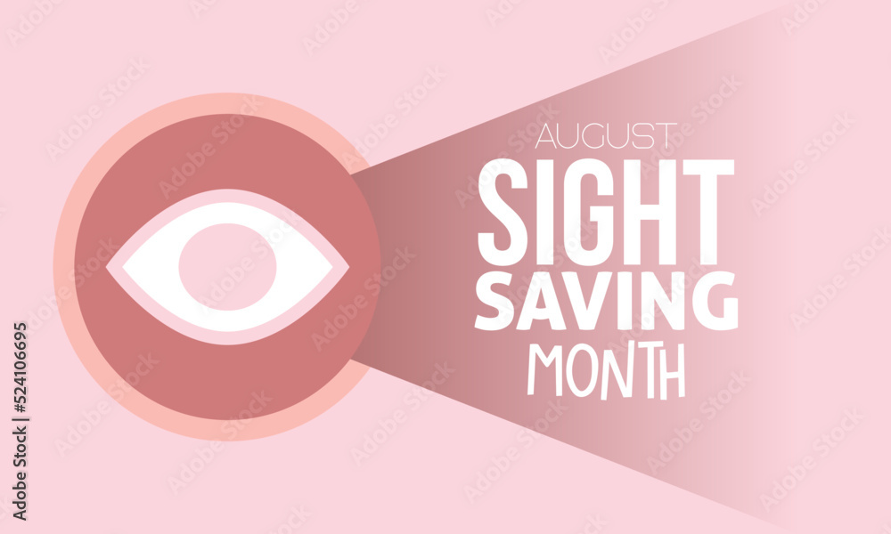Sight Saving month calligraphic banner design on isolated background ...