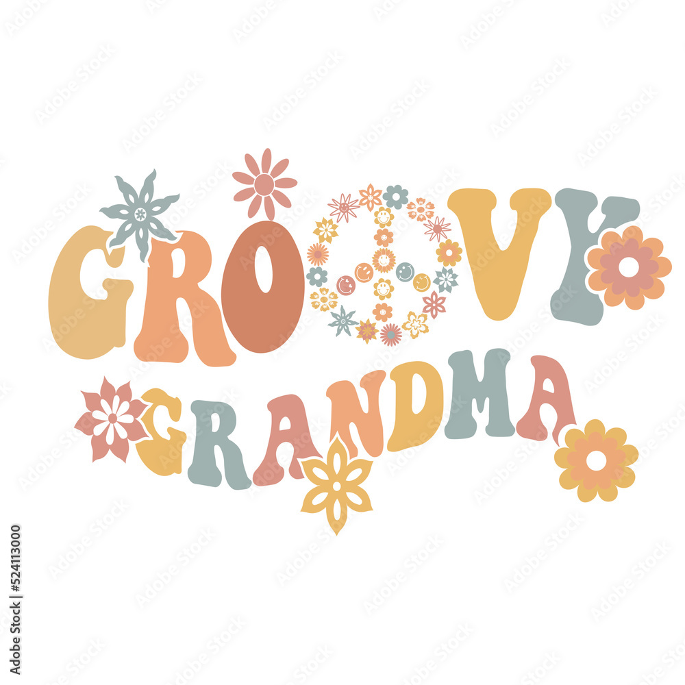 Ilustração do Stock: Groovy family svg png, retro vintage keep on font ...