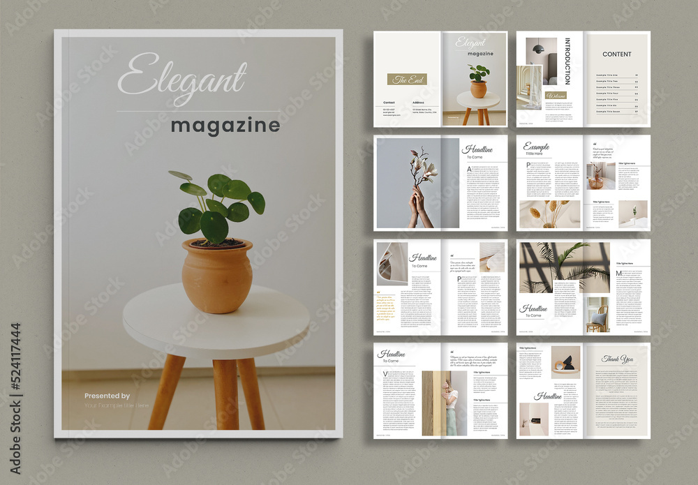 Creative Magazine Layout Stock Template | Adobe Stock