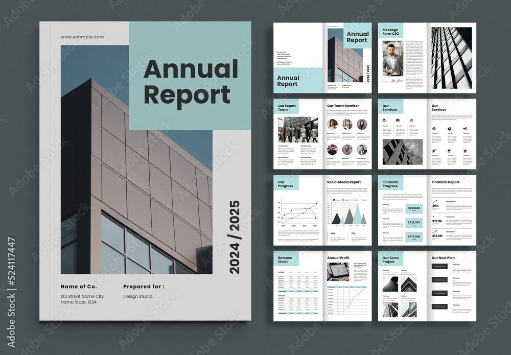 Annual Report Layout Stock Template | Adobe Stock