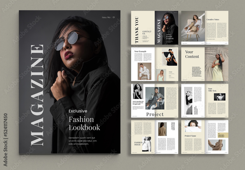 Modern Magazine Layout Stock Template | Adobe Stock