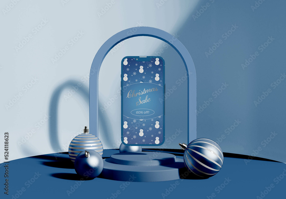Christmas Phone Mockup Stock Template | Adobe Stock