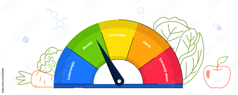 Body Mass Index BMI 5 Ranges Obesity, underweight and extremely obese ...