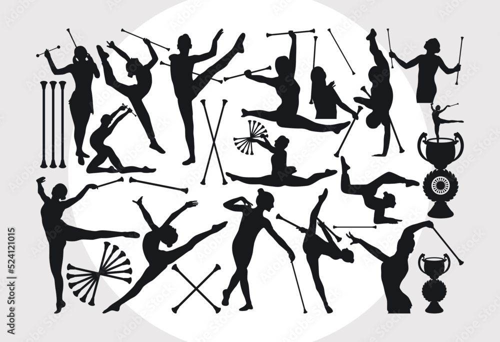 Baton Twirling SVG Bundle, Sport Svg, Baton Svg, Majorette Baton Svg ...