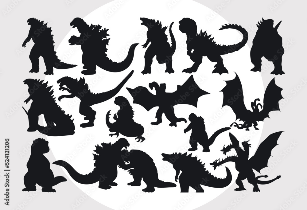 Vecteur Stock Godzilla SVG Cut File | Rodan Godzilla Svg | Godzilla ...