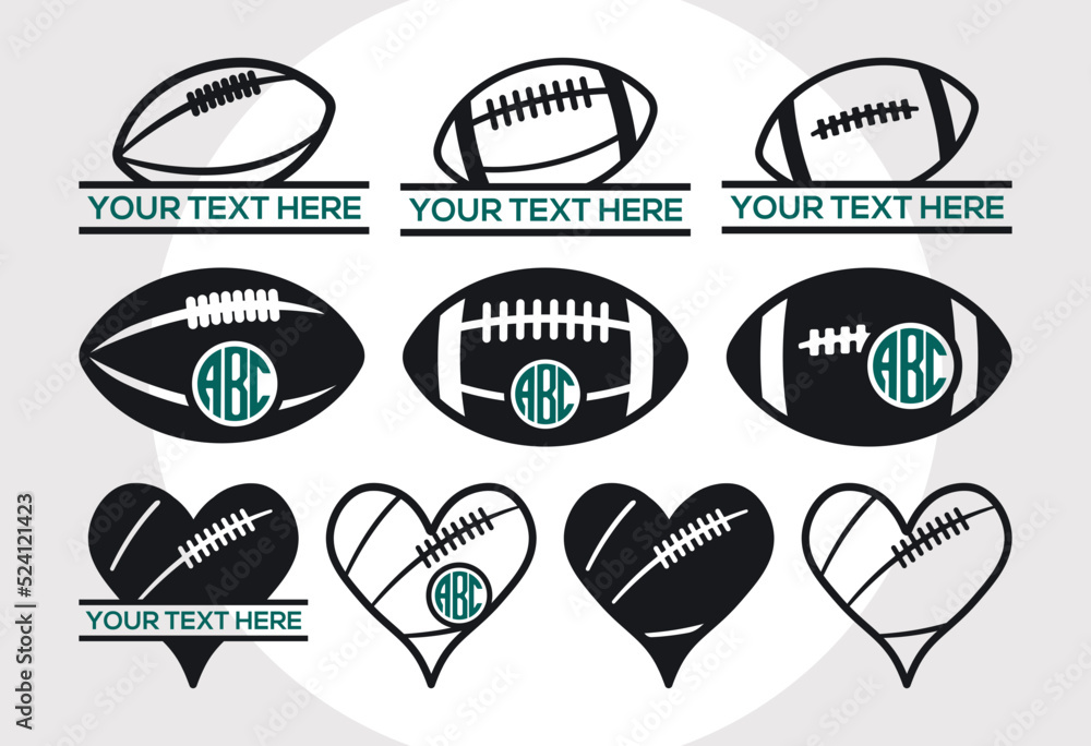 Ragby Ball Monogram Svg, Rugby Ball Svg, Ball Svg, Football Svg, Sports ...