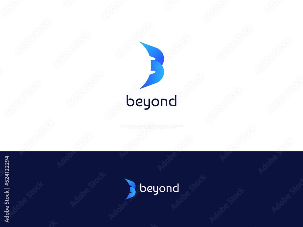 Abstract Blue Letter B Logo Design in Modern and Clean Concept. Initial ...
