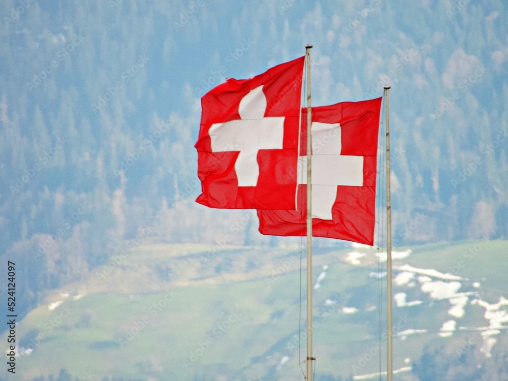 Schweizer Flagge Stock Photo | Adobe Stock