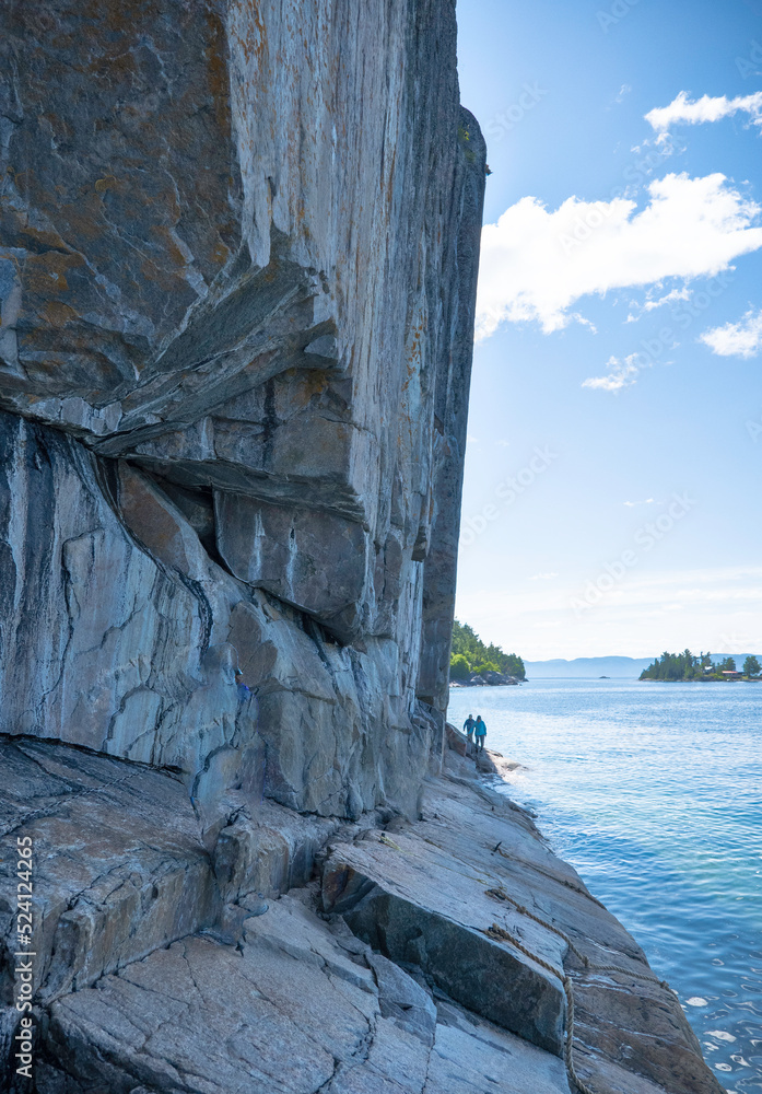 Pictographs site of Agawa Rock, Indigenous archaelogical pictures at ...