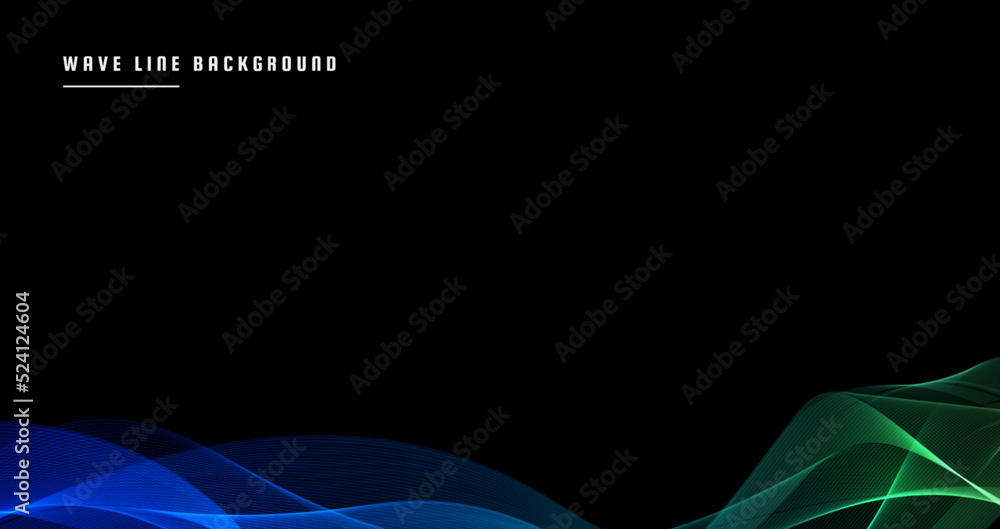 Minimalist Wave line blue and green background, colorful wavy lines ...