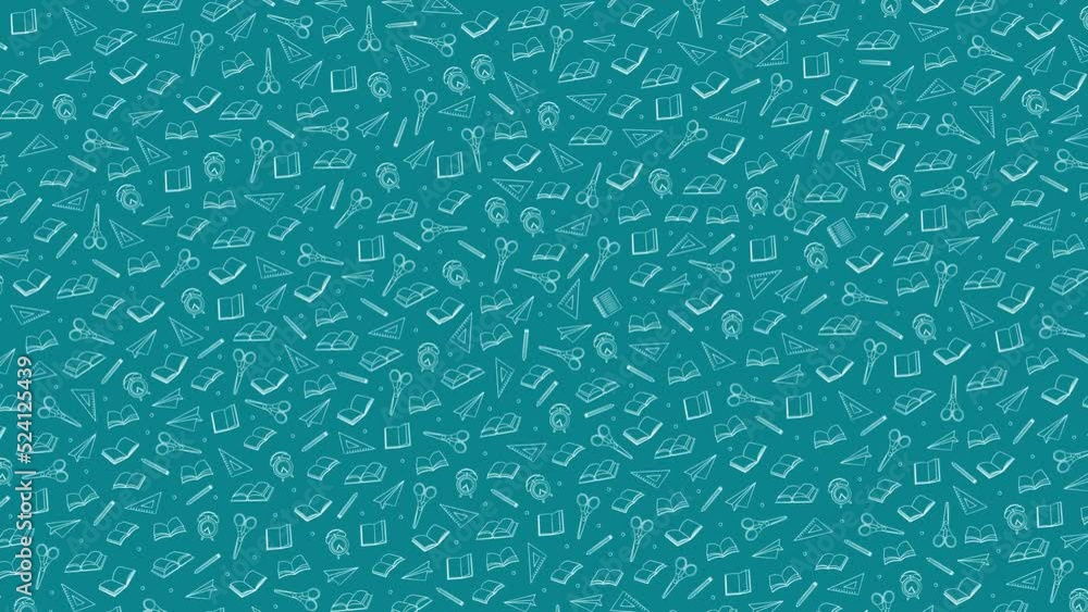 School moving drawing cartoon background. Hand drawn outline ...