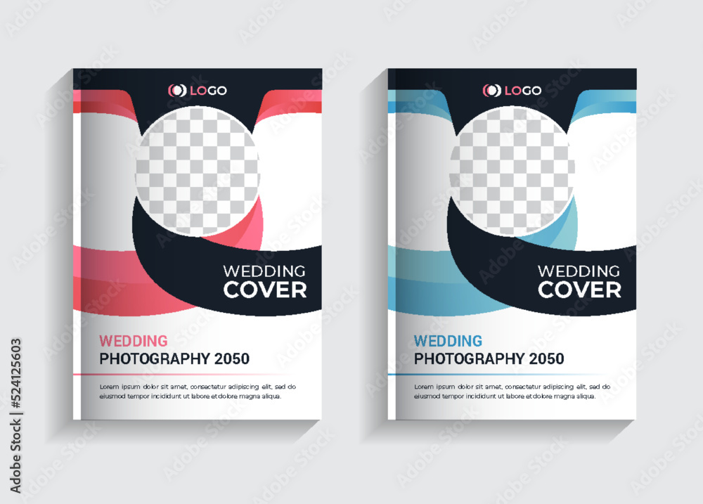 Wedding photography page cover template design. corporate book cover ...