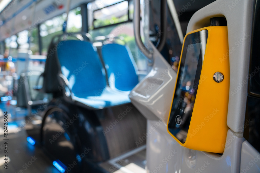 Terminal for passenger transport card. Contactless fare payment device ...
