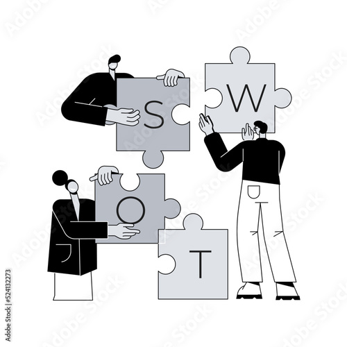 SWOT analysis abstract concept vector illustration. SWOT matrix ...