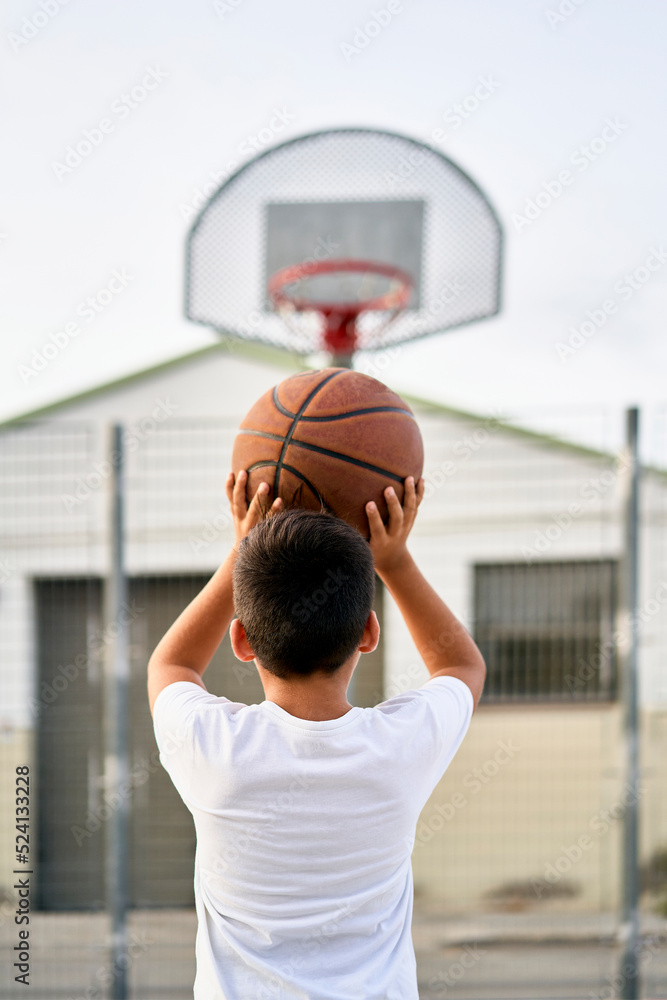 Kids Playing Street Basketball