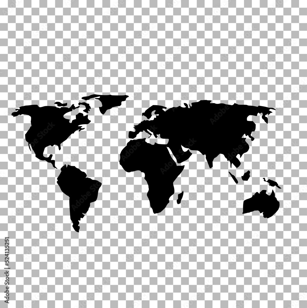world map with transparent background Stock Vector | Adobe Stock