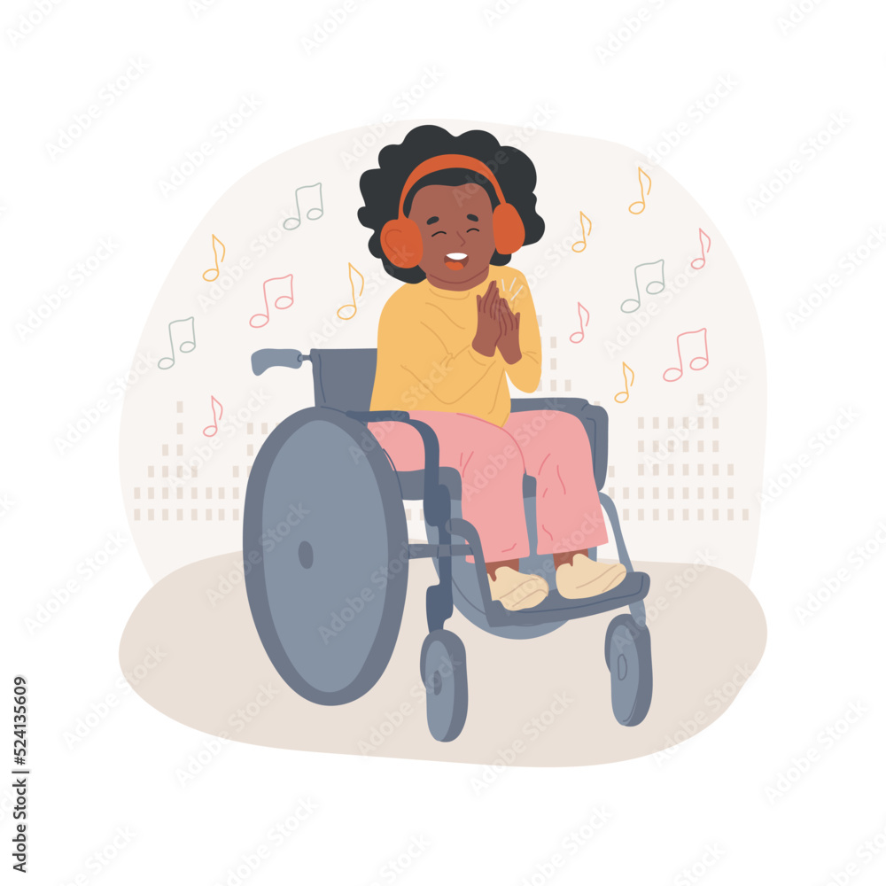 Clap the beat isolated cartoon vector illustration. Disabled child ...