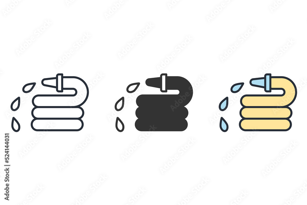 garden hose icons symbol vector elements for infographic web Stock ...
