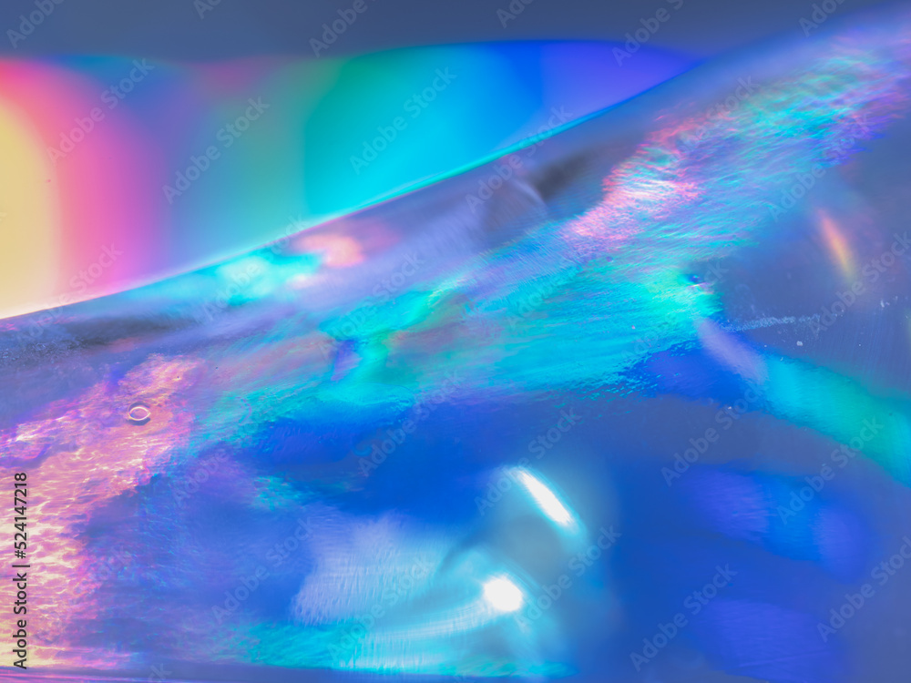 Prismatic Chromatic Holographic Aesthetic Neon Lights lines blur texture background Stock Photo ...