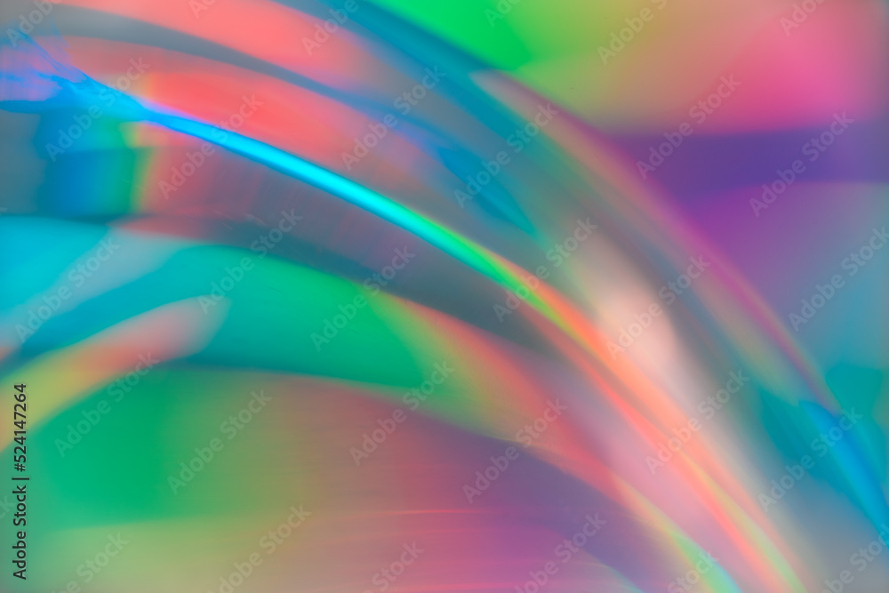 Prismatic Chromatic Holographic Aesthetic Neon Lights lines blur texture background Stock Photo ...