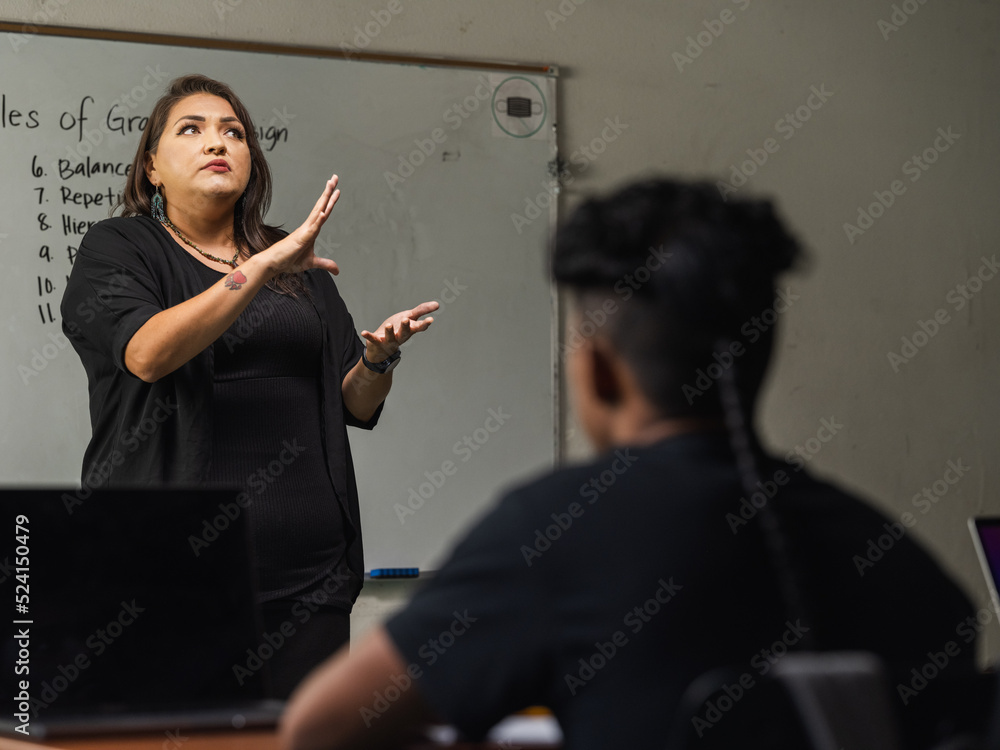 Native teacher teaching graphic design Stock Photo | Adobe Stock