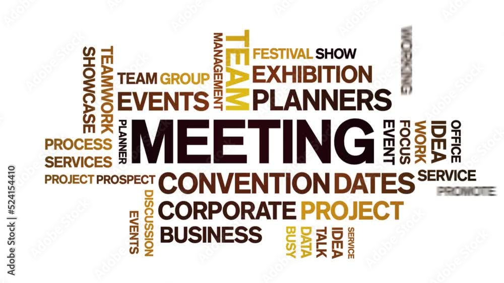 Meeting animated tag word cloud;text design animation kinetic ...