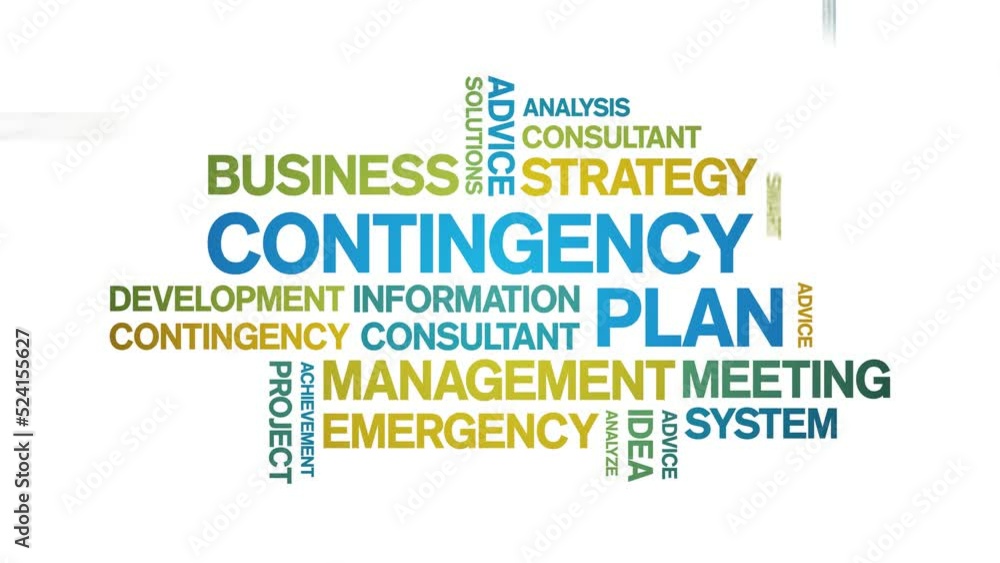 Contingency Plan animated tag word cloud;text design animation kinetic ...