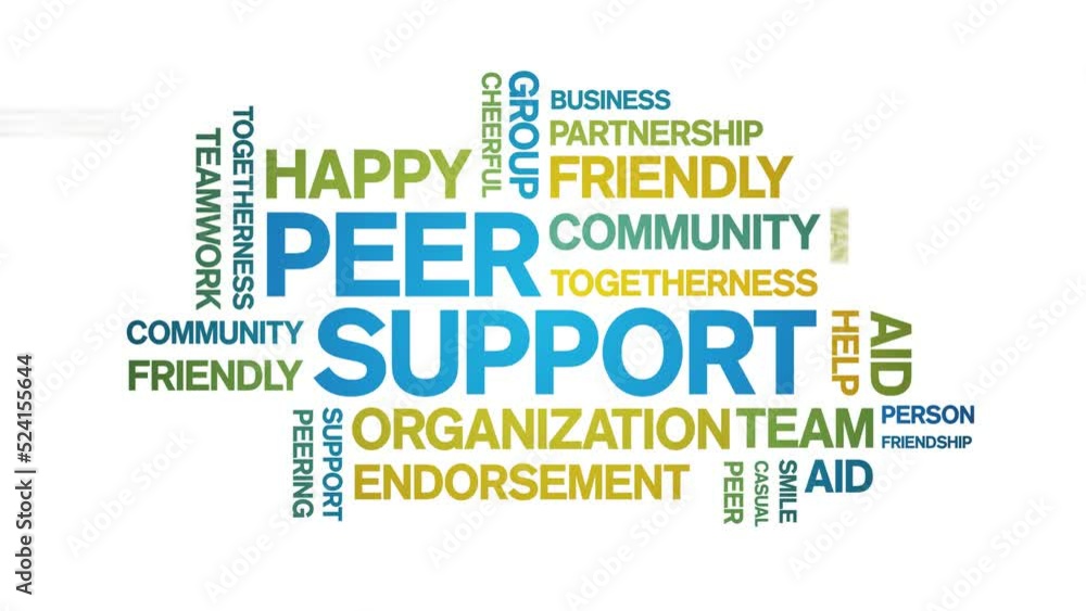 Peer Support animated tag word cloud;text design animation kinetic ...