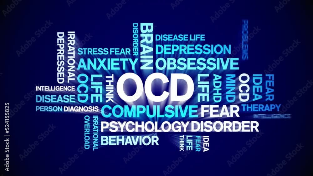 OCD animated tag word cloud;Obsessive-Compulsive Disorder animation ...