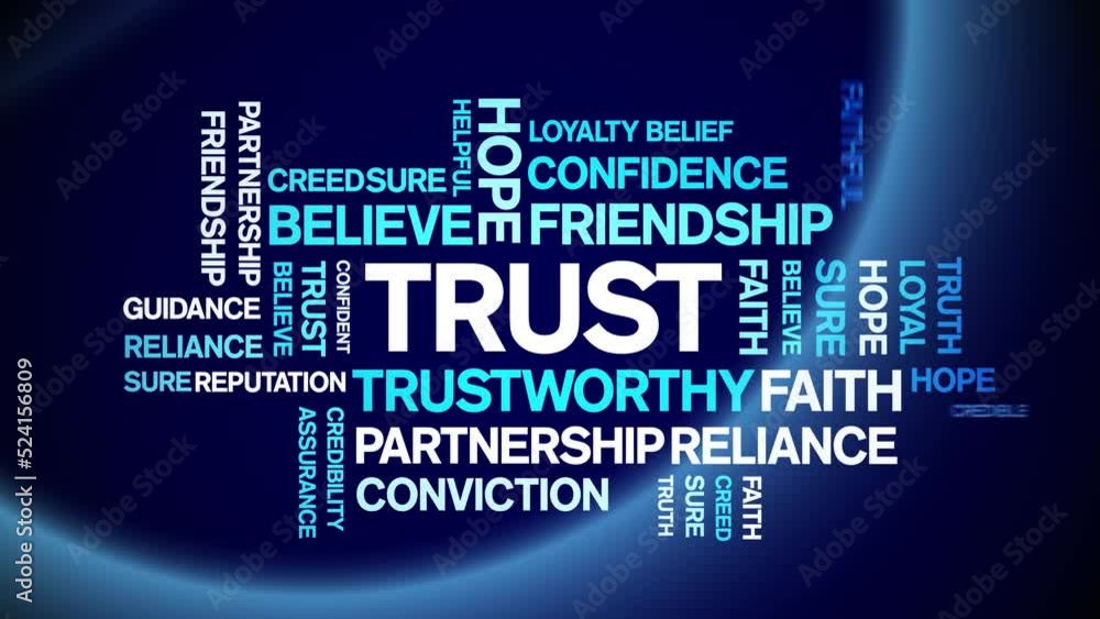 Trust animated tag word cloud;text design animation kinetic typography ...