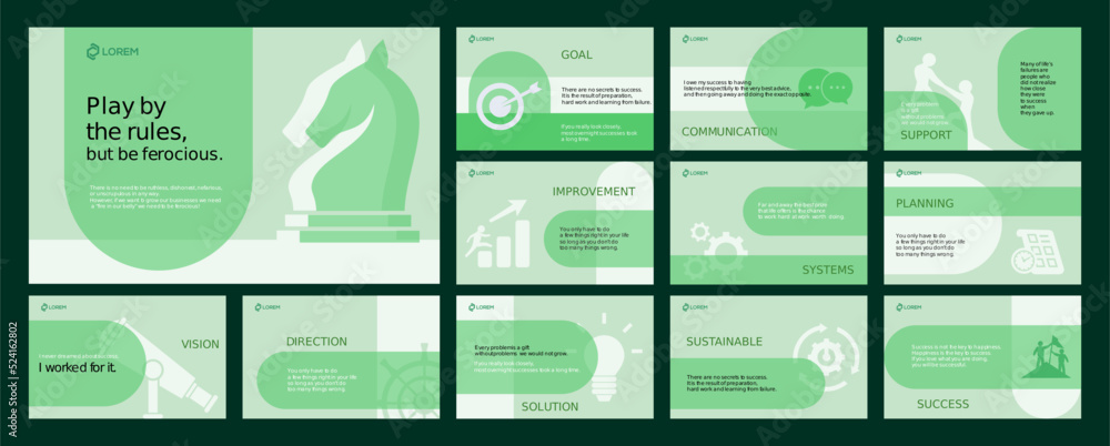 Strategy Business presentation infographic template set. Keynote ...