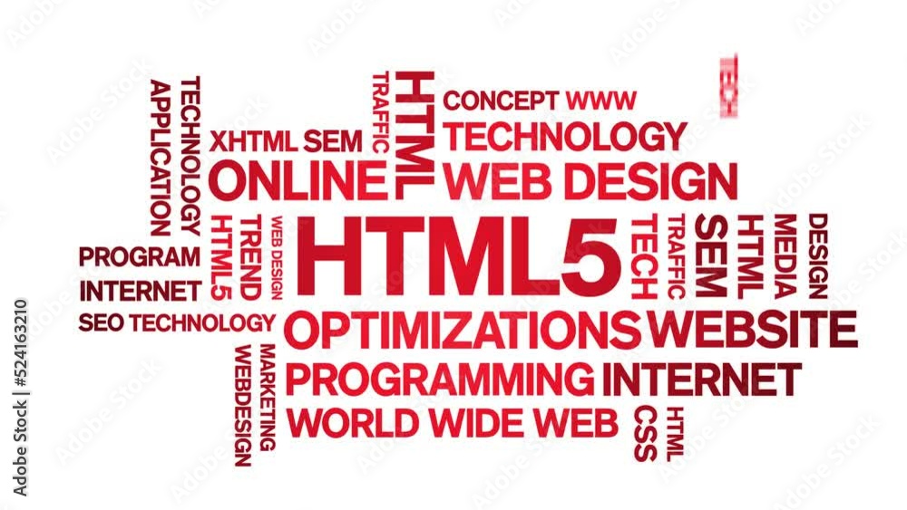 HTML5 animated tag word cloud;text design animation kinetic typography ...
