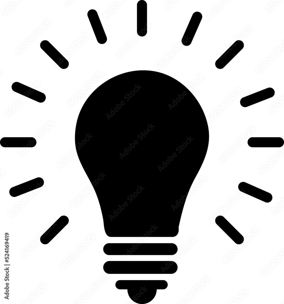 Light bulb icon vector. light bulb, creativity, ideas, solution symbol ...