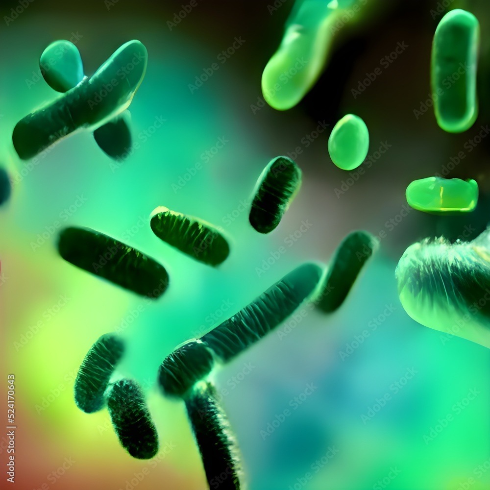 3D Bacteria Lactobacillus, illustration. Normal flora of small ...