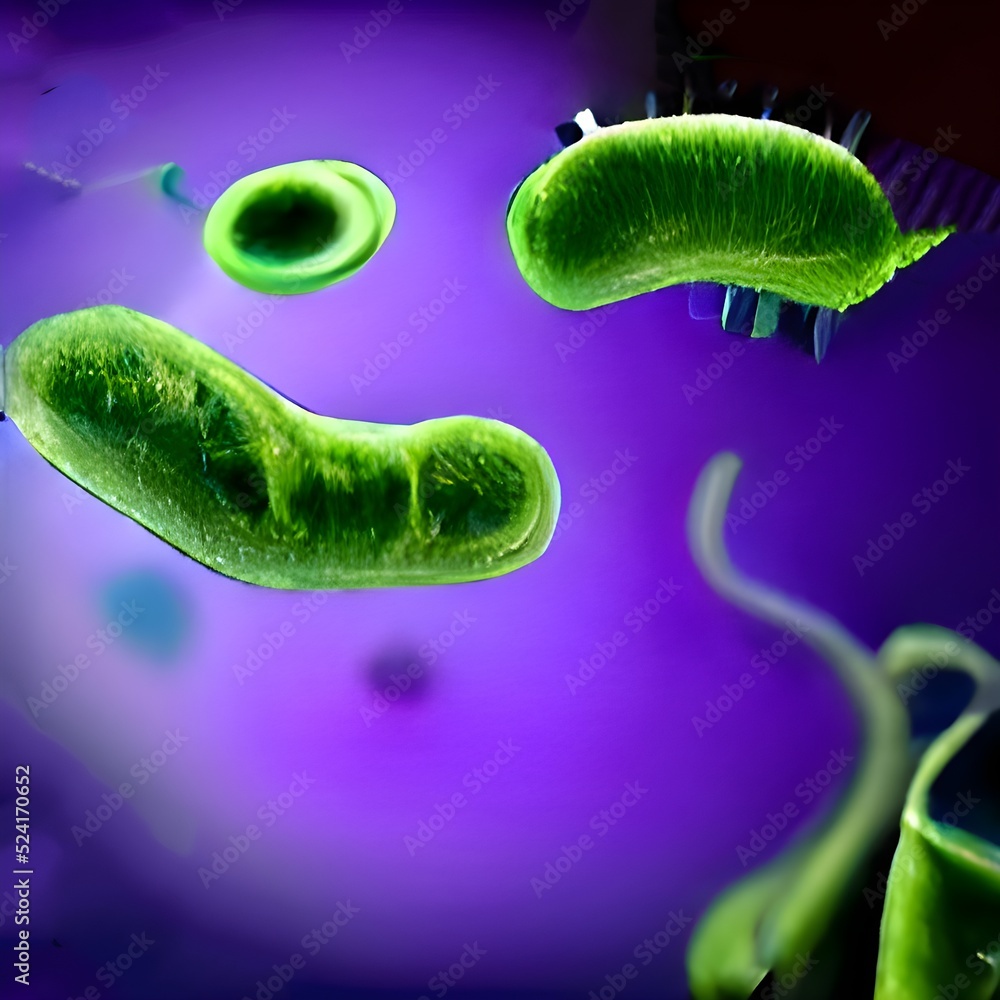 Escherichia Coli E Coli Cells Or 3d Bacteria Under Microscope Stock Illustration Adobe Stock